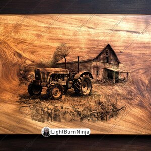 Rustic Barn Tractor Old Farmland Country Scene Landscape Laser File ...