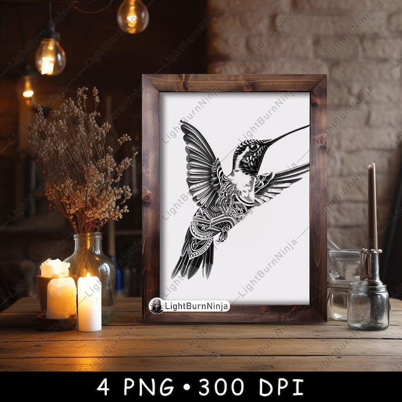 Hummingbird Traditional Mayan Patterns Tribal Geometric Bird Laser File ...