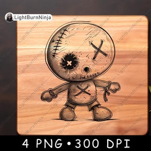 Voodoo Doll X Mark Eyepatch Ragdoll Handmade Stitched Toy Art Laser ...
