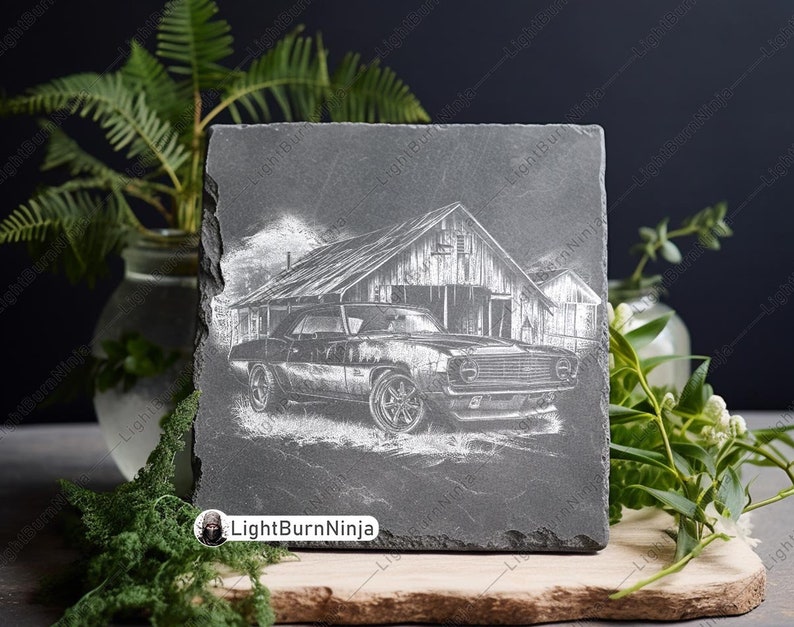 Classic Muscle Car Old Barn American Rustic Farm Vintage Laser File ...