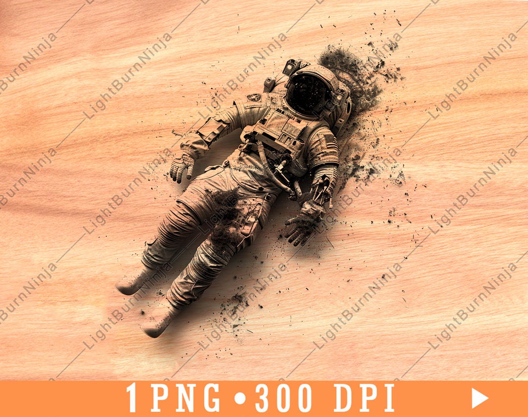 Astronaut Disintegrating PNG Laser Engraving File | Space Decay Sci-fi ...