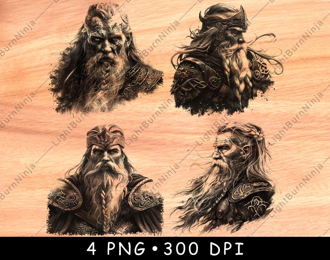 Norseman Viking Chief Warrior Myth Medieval Nordic Man Hero Laser File ...