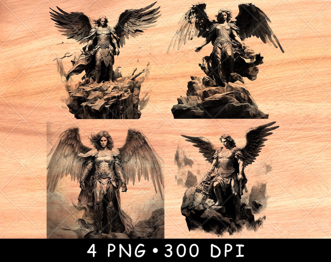Michael Archangel Statue Fallen Seraph Angel Guardian Warrior Laser ...