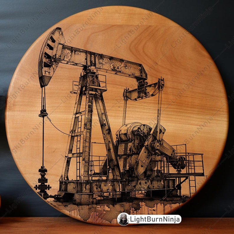 Crude Oil Pumpjack Rig Oilfield Diesel Fuel Petroleum Factory Laser ...