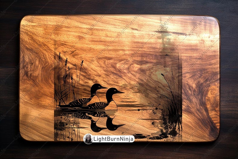 Loon Couple PNG Bundle, Lake Bird Engraving Design, Rustic Wildlife ...