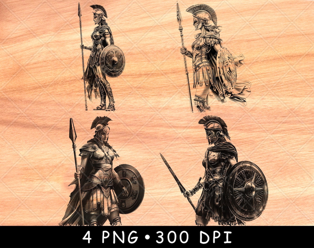 Goddess Athena Greek Ancient Warrior Woman Armor Spear Shield Laser ...
