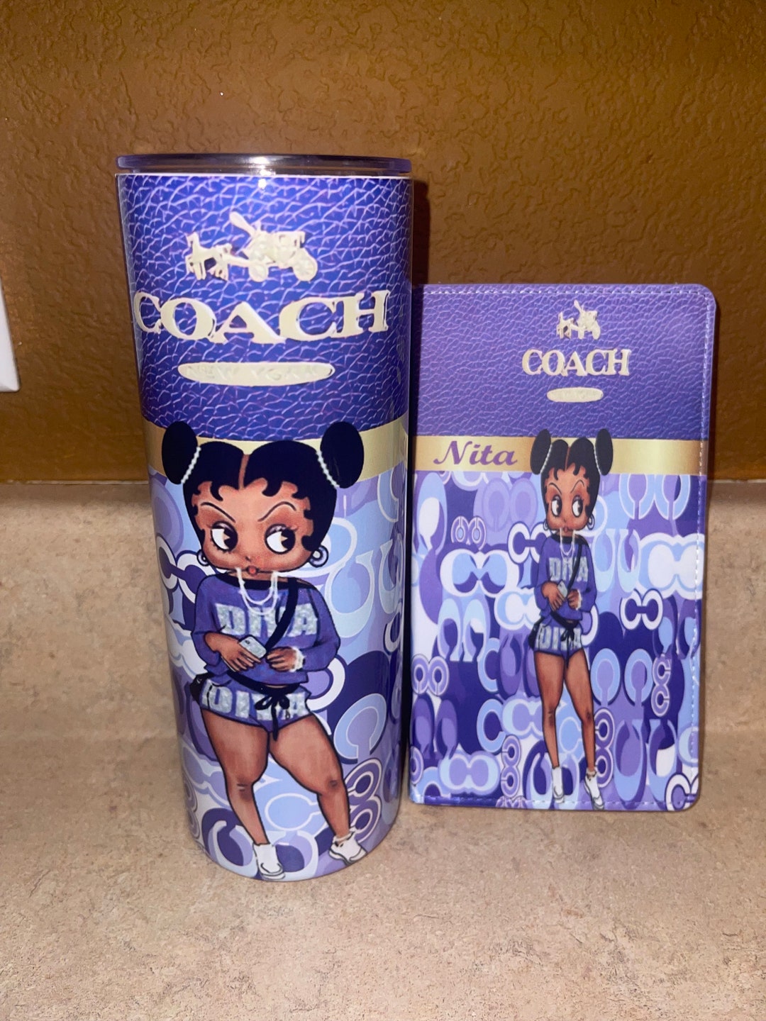 Purple Betty Boop Coach Tumbler/journal lined - Etsy