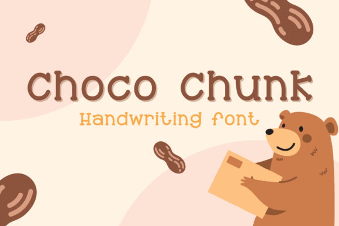 Choco Chunk Font, Cute Fonts for Crafters, Baby Fonts, Bold Fonts, Playful Font, Handwritten ...