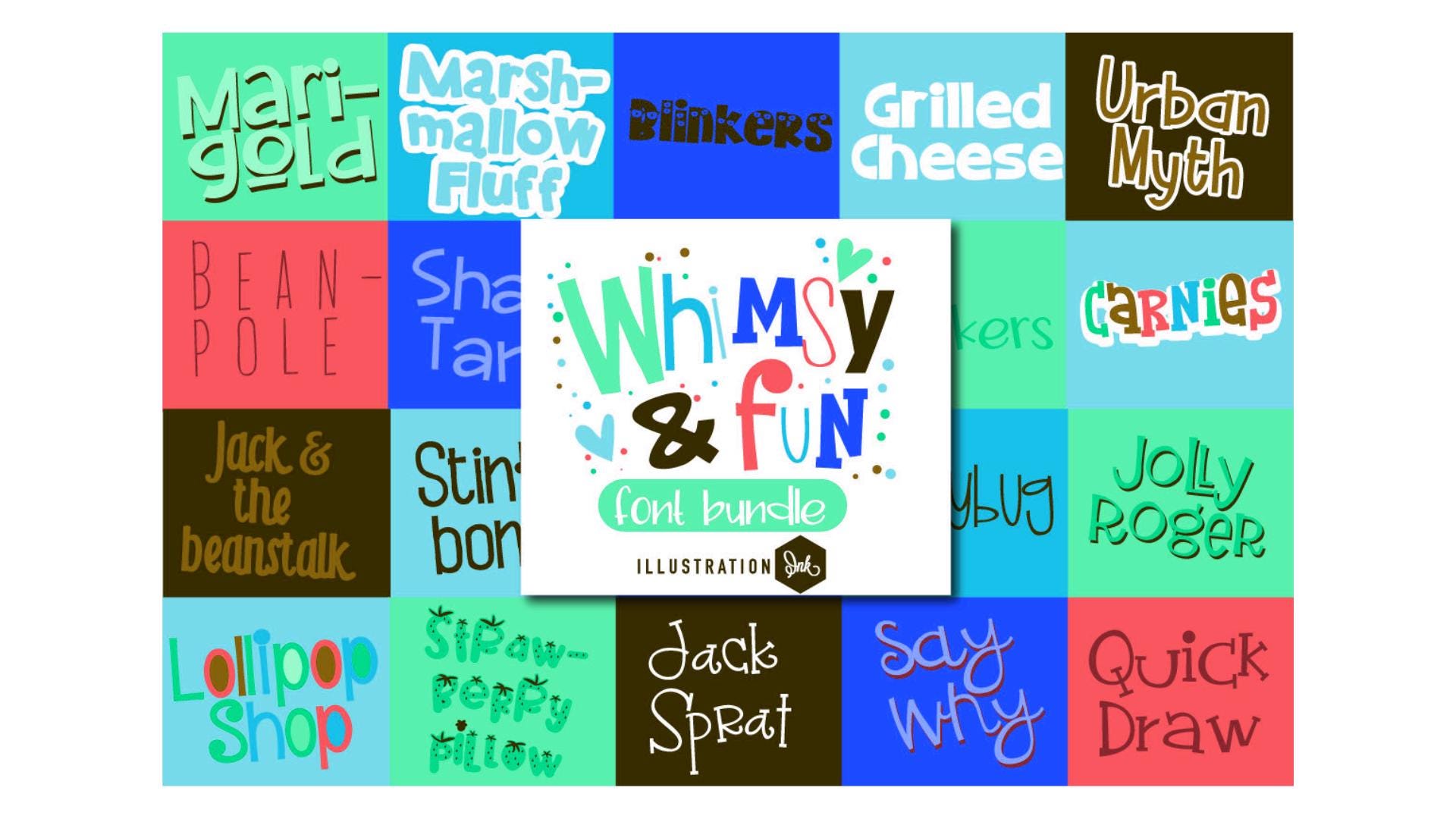 Whimsy and Fun Font Bundle Retro Font Groovy Fonts Cricut Font Canva ...