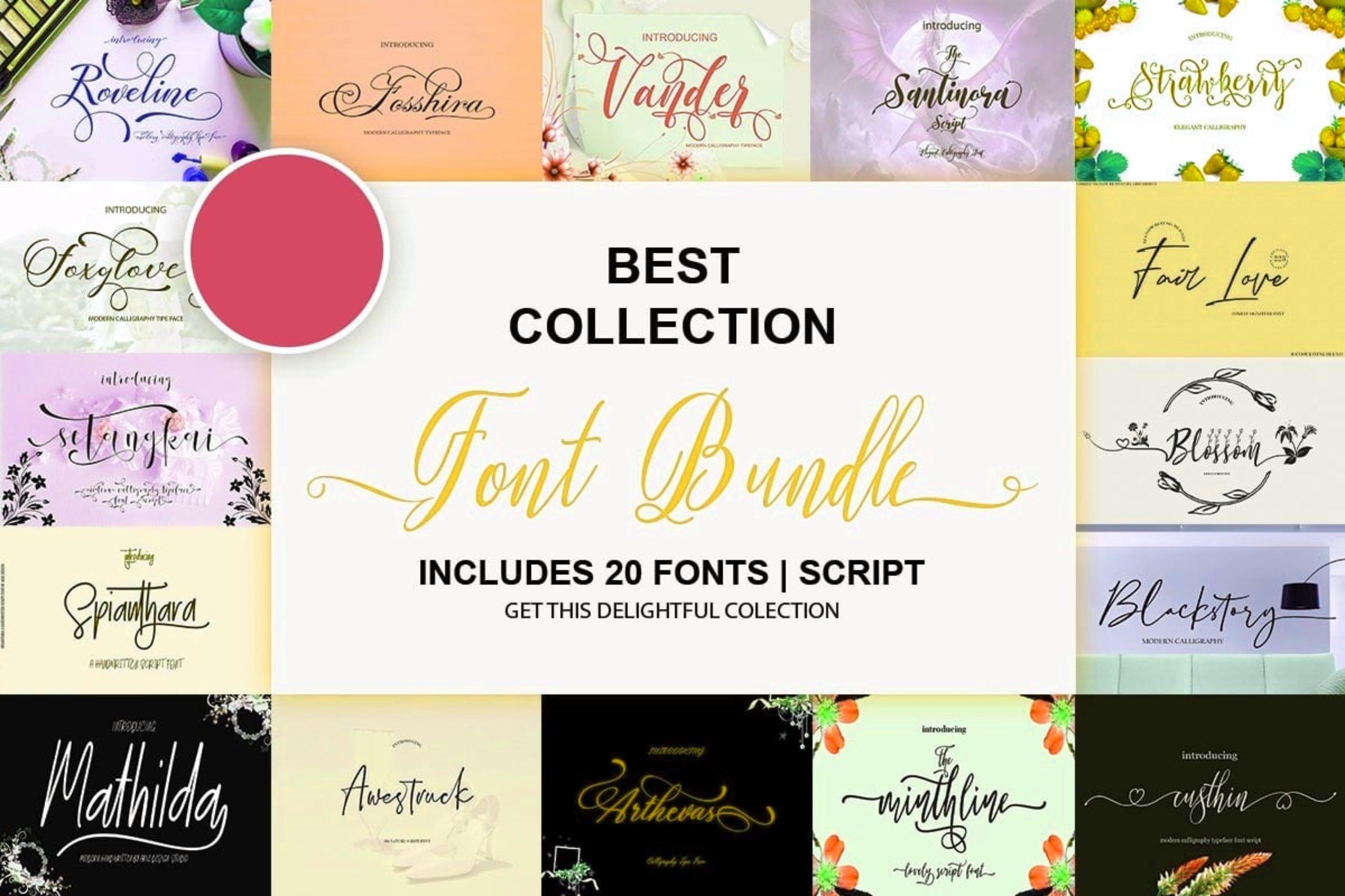 250 Fonts, Best Collection Font Bundle, Cricut Fonts, Procreate Fonts ...