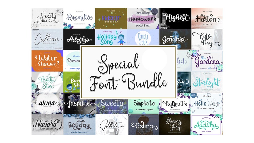 Special Font Bundle, Wedding Font SVG Bundle, Handwritten Fonts - Etsy