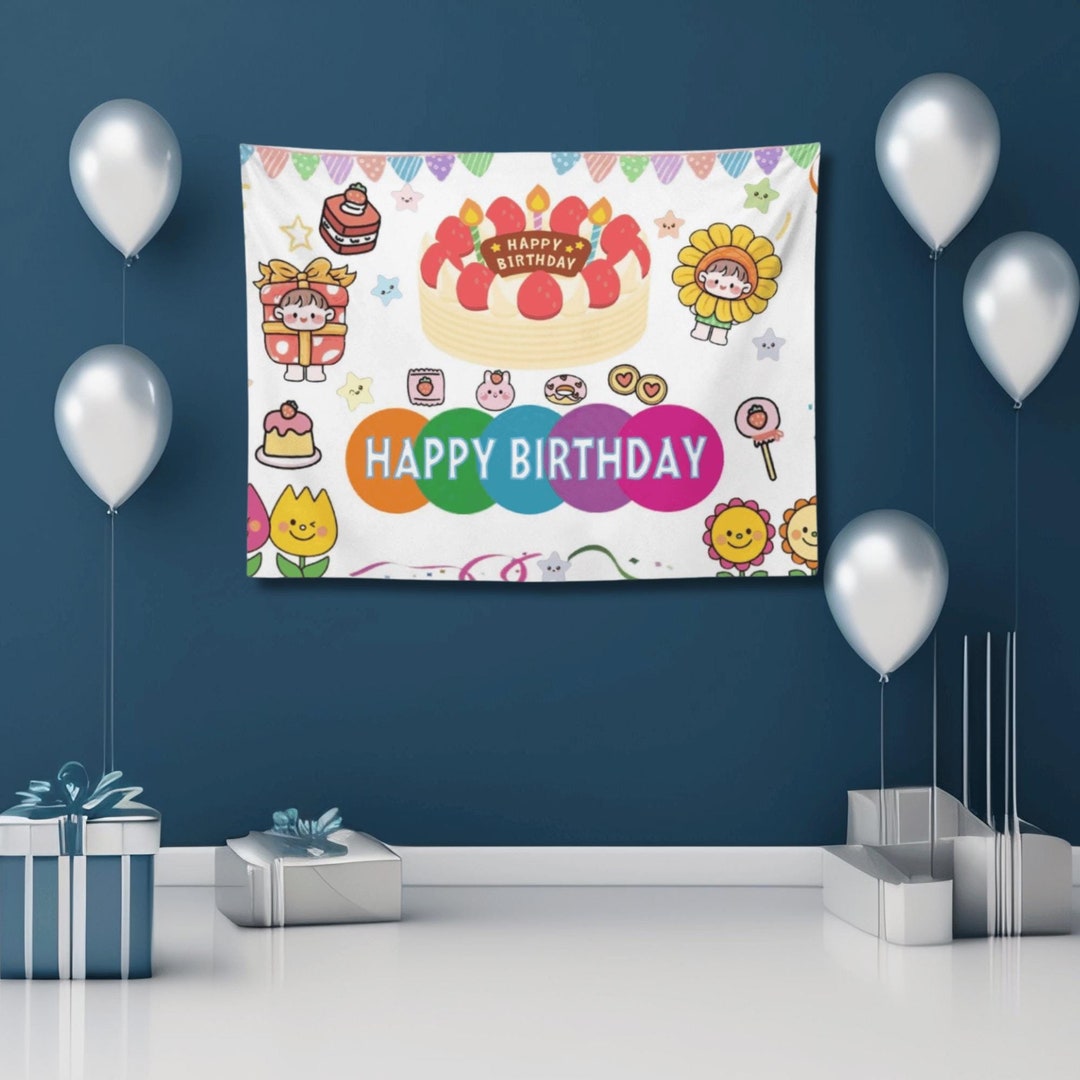 Personalized Kids Birthday Banner Custom Name Patch Letter Backdrop ...