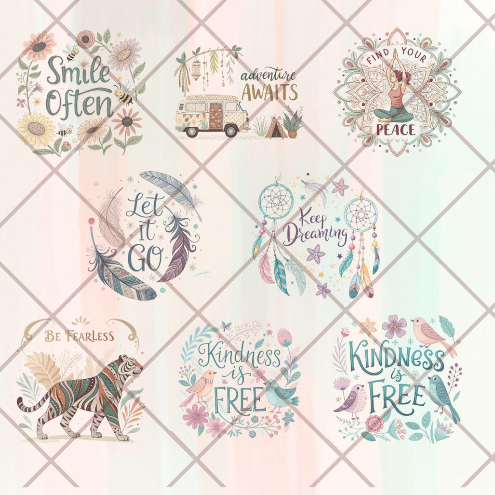 40 Boho Positive Quotes PNG | Inspirational Clip Art | Boho Aesthetic ...