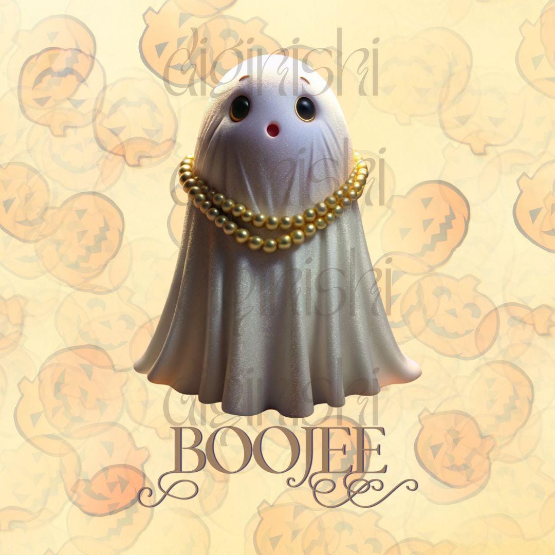 Cute BOOJEE Ghost Png Halloween Png Bougie Ghost Here for the Boos ...