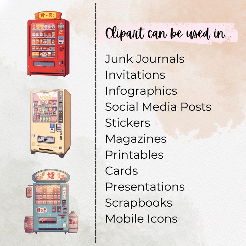 Kawaii Vending Machine Clipart – Japanese Style Pngs (digital Download) - Etsy