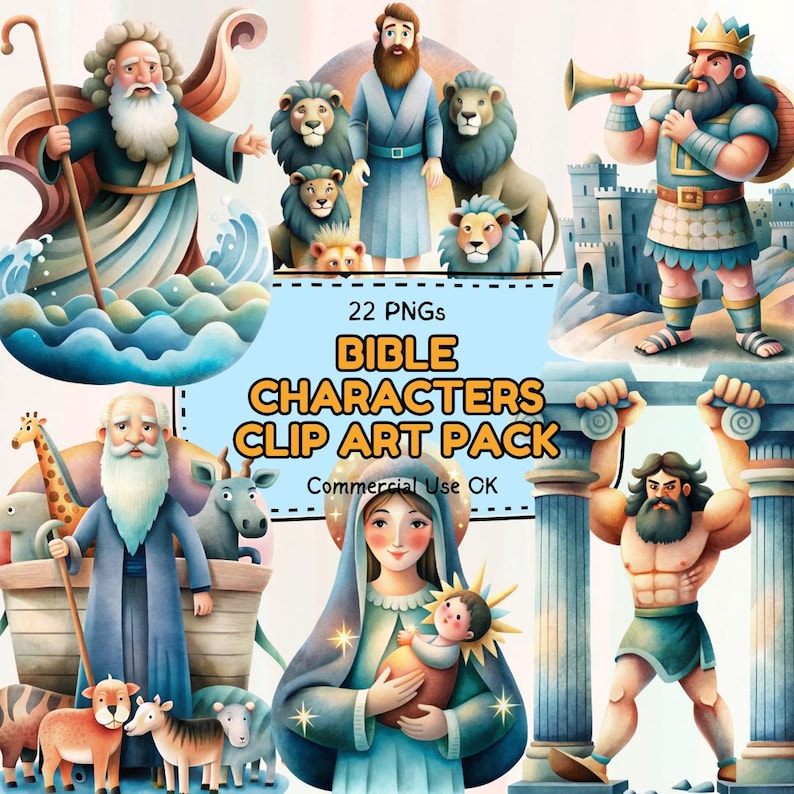 22 Bible Characters PNG Clipart, Christian Digital Art, Sunday School ...