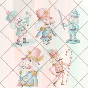 Pastel Nutcracker Clipart Bundle: Hand-painted Christmas PNG (digital ...