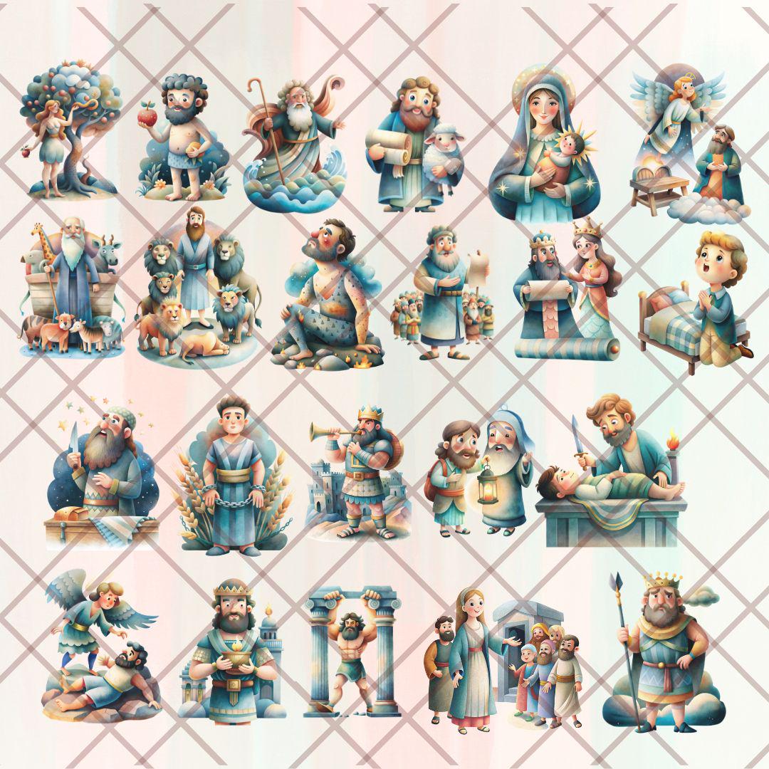 Bible Characters Clip Art Pack | 22 Pngs, 300 DPI | Christian Clipart ...