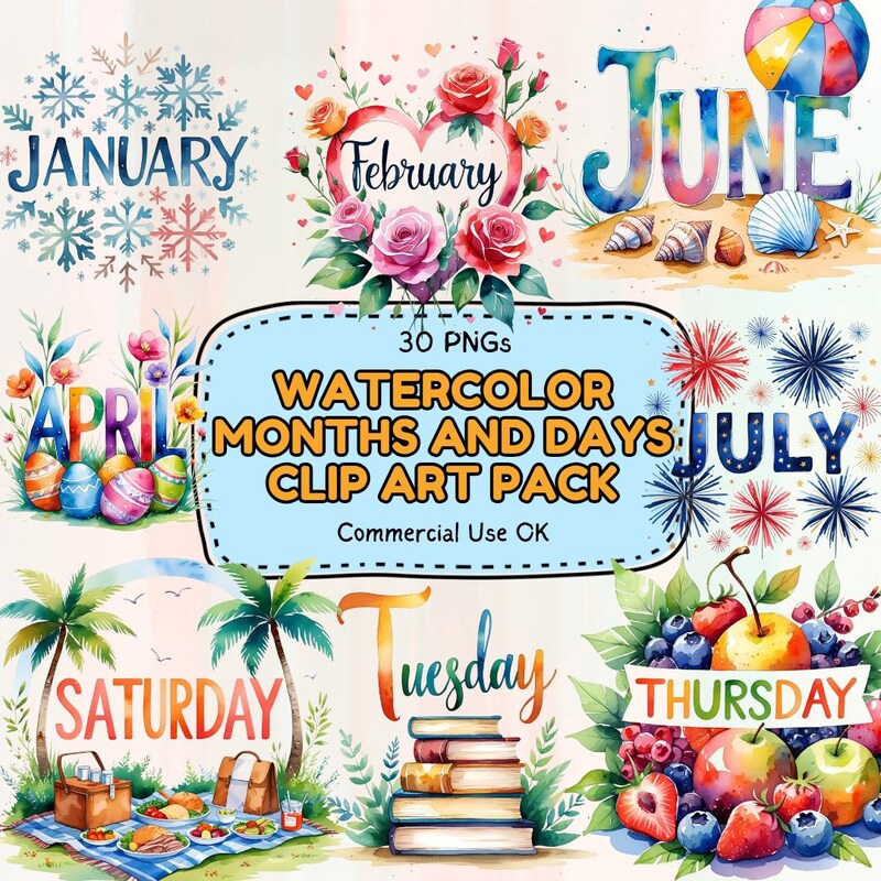 Hand Painted Calendar Cards - Etsy
