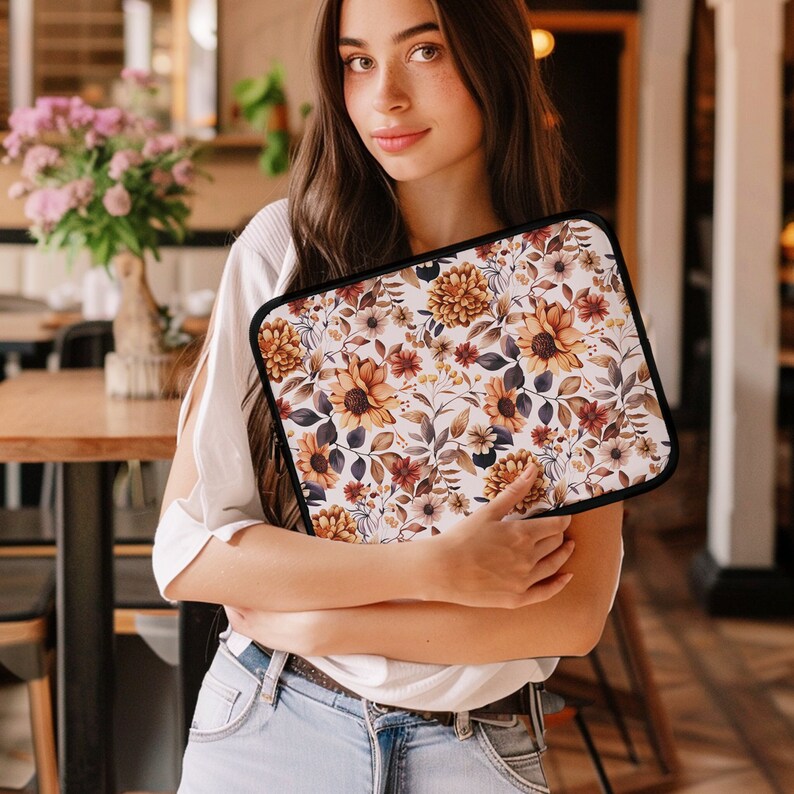 Cottagecore Laptop Sleeve Boho Computer Case Floral Mcbook Cover ...