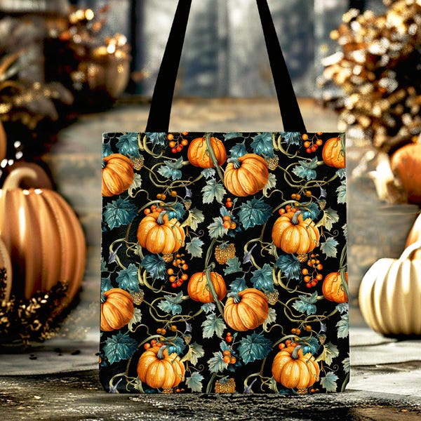 Cottagecore Fall Tote Bag Botanical Leaves Shopping Bag Forestcore ...