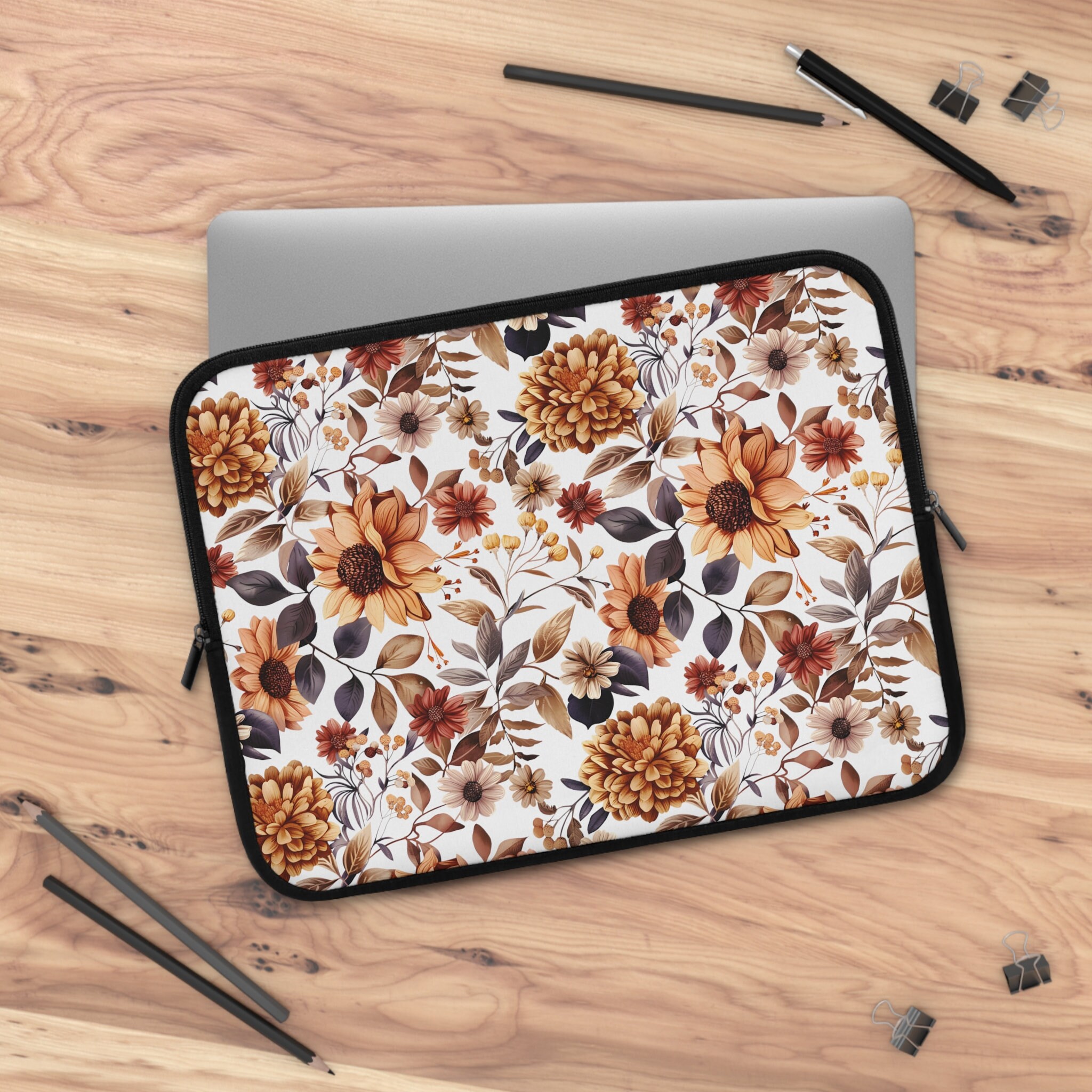 Cottagecore Laptop Sleeve Boho Computer Case Floral Mcbook Cover ...