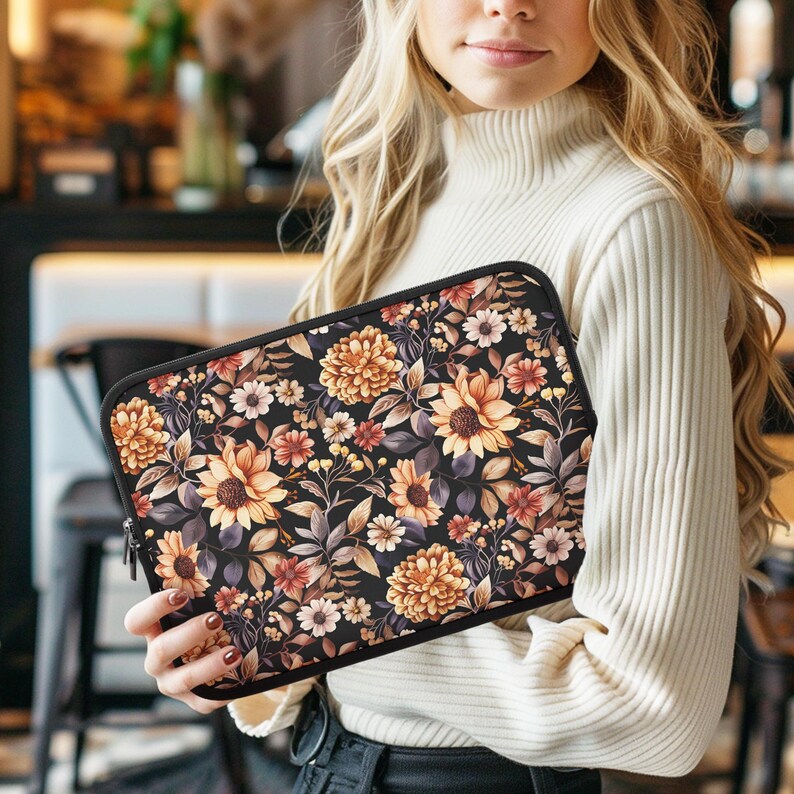 Cottagecore Laptop Sleeve Boho Computer Case Floral Mcbook Cover ...