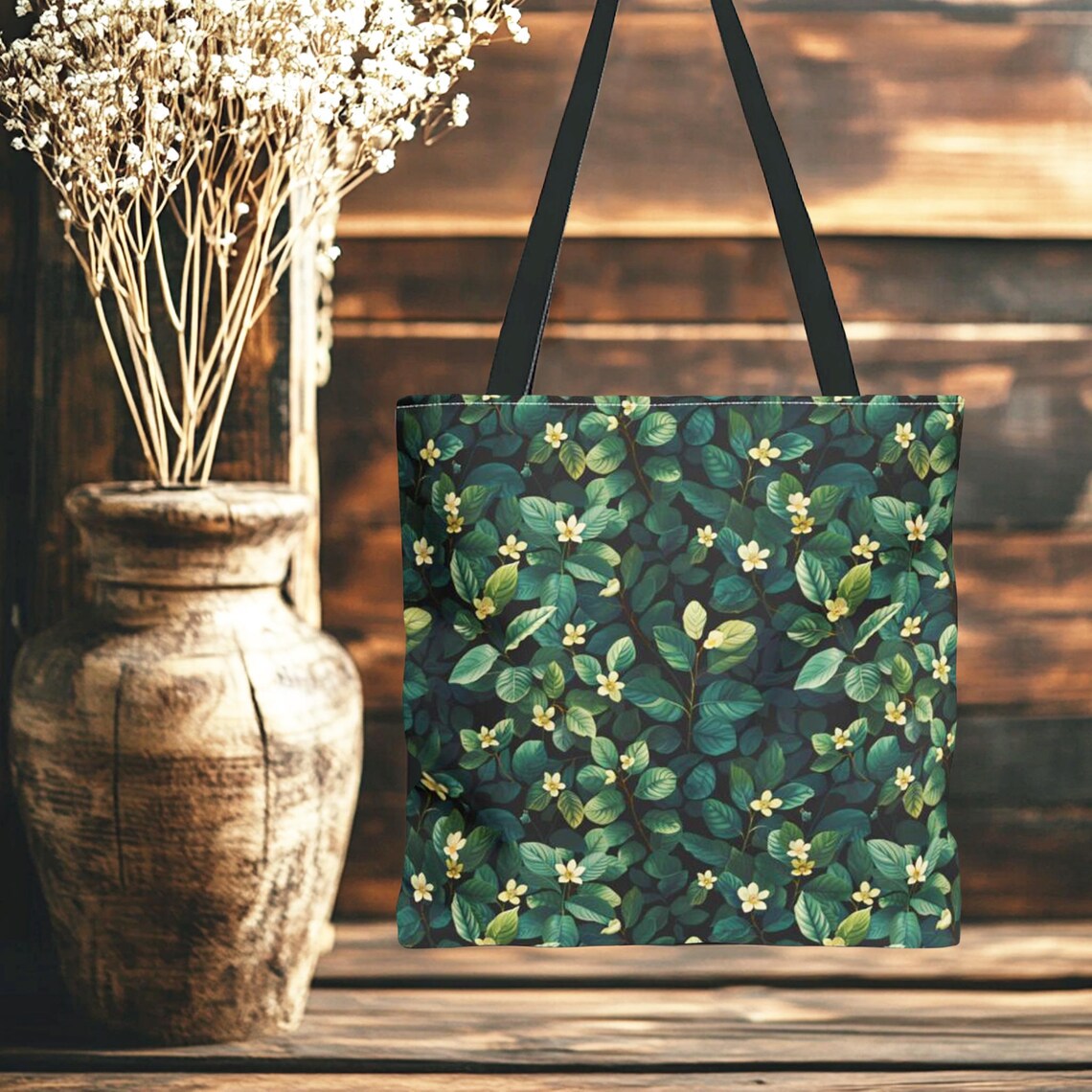 Cottagecore Fall Tote Bag Botanical Leaves Shopping Bag Forestcore ...