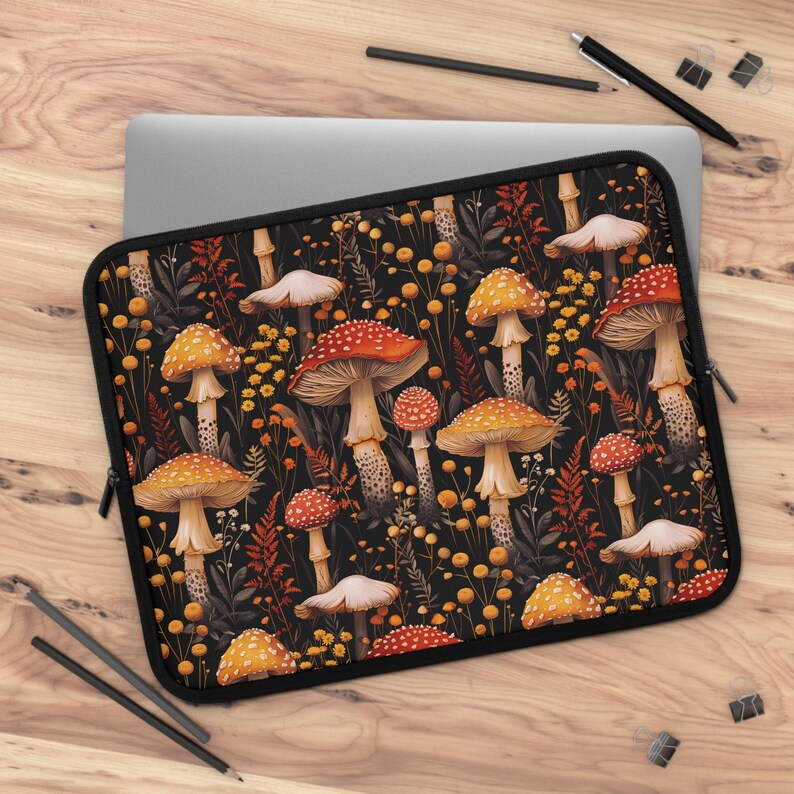 Cottagecore Laptop Sleeve Magic Mushroom Computer Case Womens Laptop ...