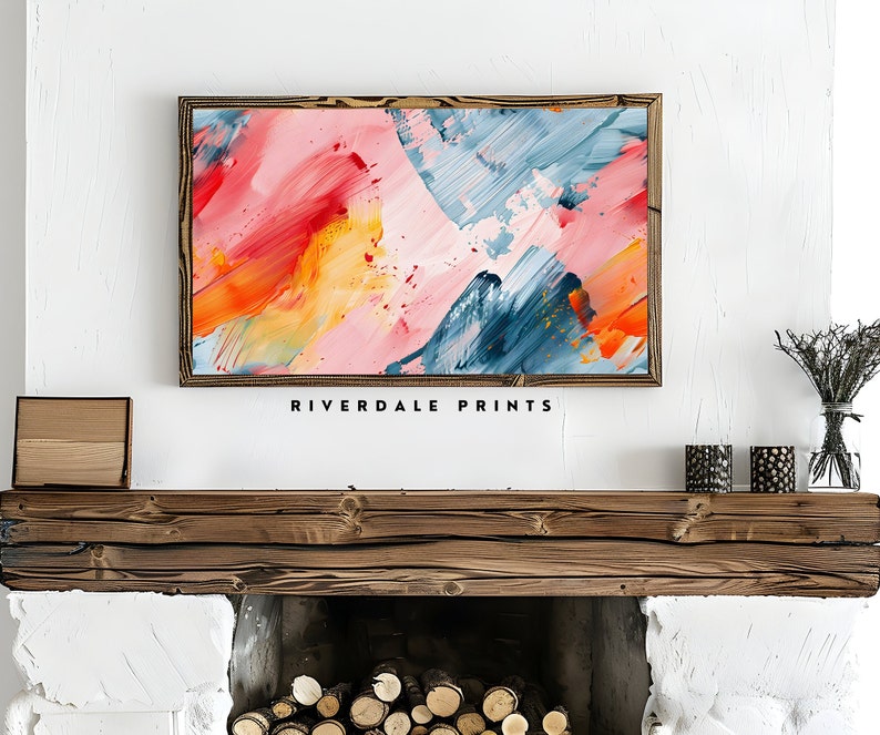 Frame TV Textured Colorful Abstract Modern Maximalist Frame TV Art ...