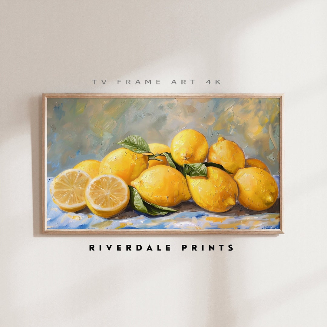 Summer Colorful Samsung Frame TV Art,lemon Framed TV Art,yellow Citrus ...