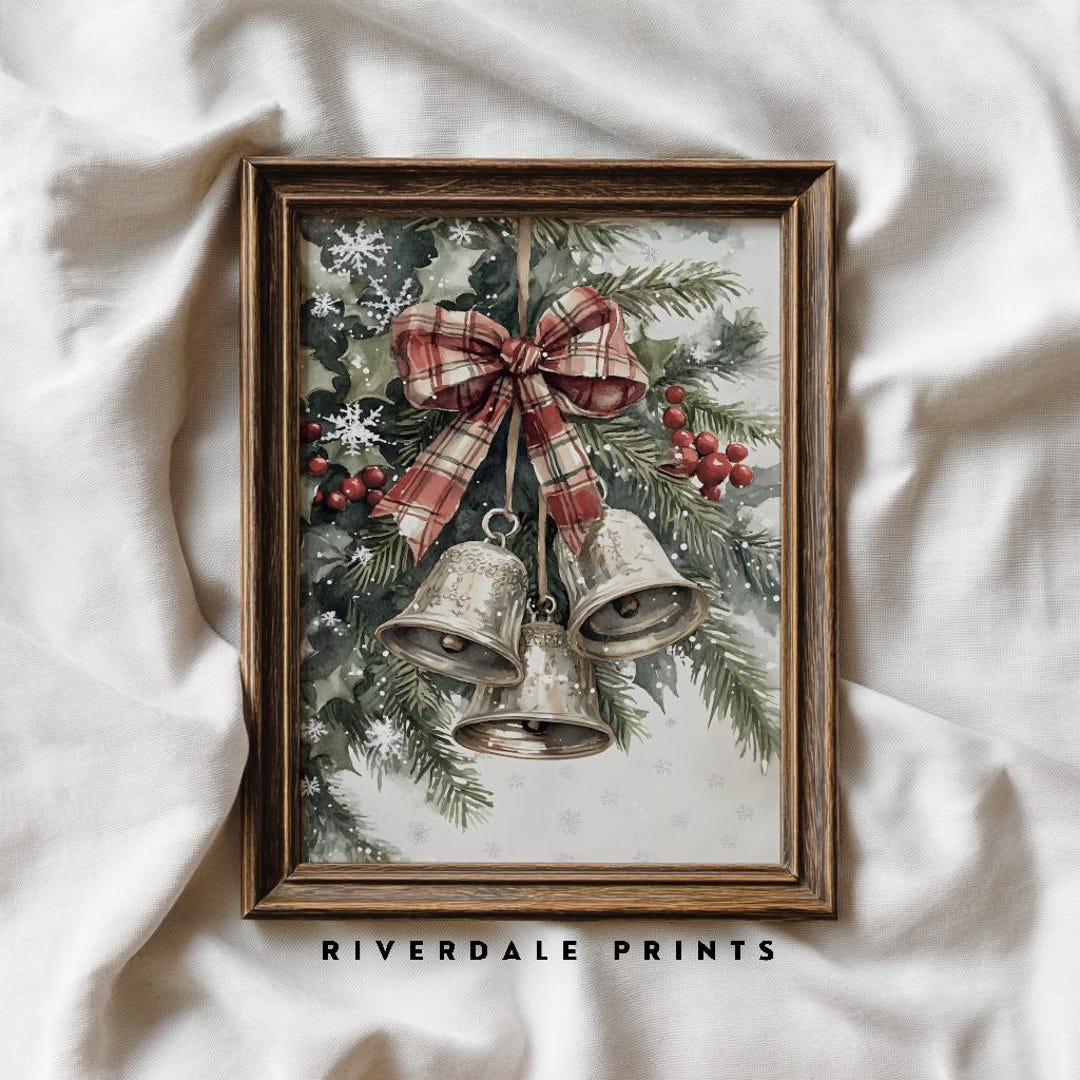 Printable Gloomy Christmas Wall Art,rustic Oil Painting With Brass ...