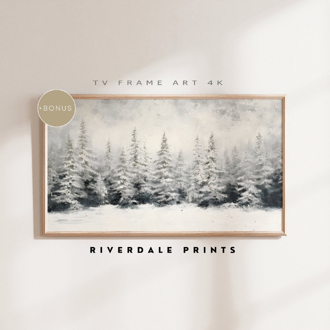 Winter Forest Samsung Frame TV Art,vintage Christmas Tv Frame,snowy ...