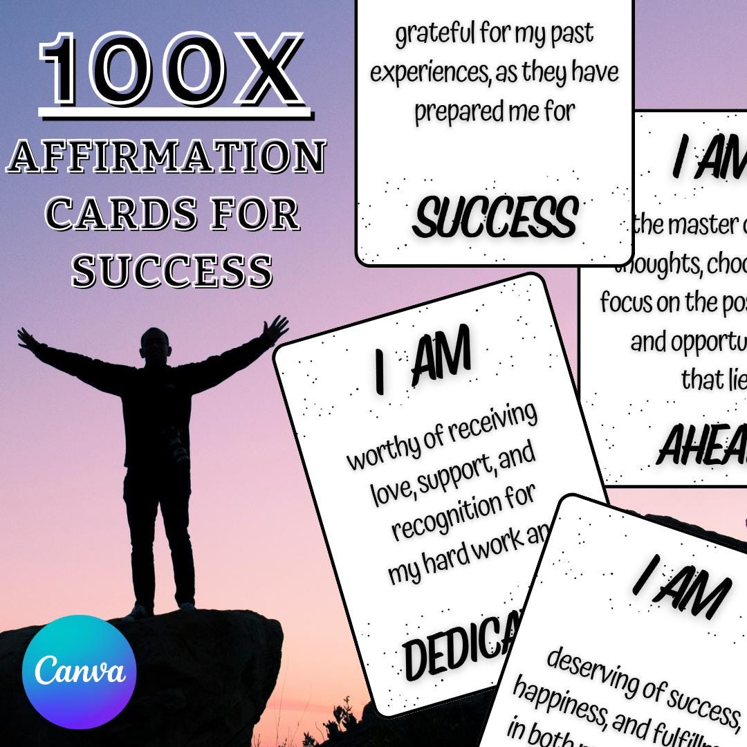 100 Digital I Am Affirmation Cards Deck for Positive Self Care | Boost ...