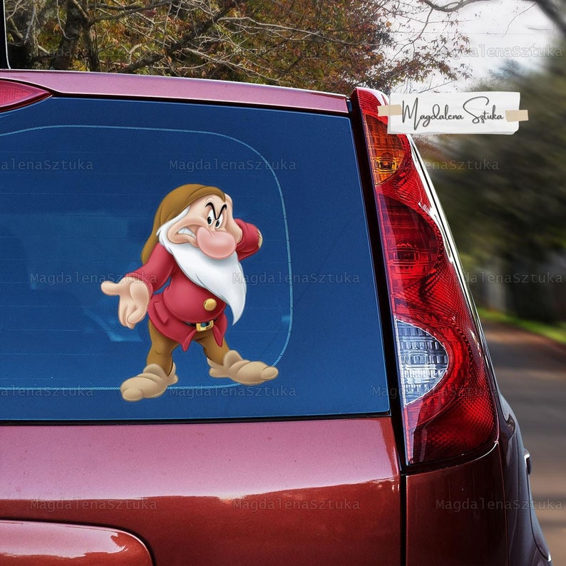Grumpy Car Decals, Grumpy Dwarf Car Sticker, Cartoon Disney for Car ...