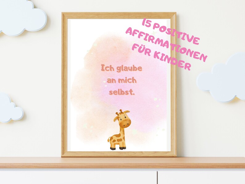 Watercolor Animal Motifs Affirmation Cards for Children With 15 ...
