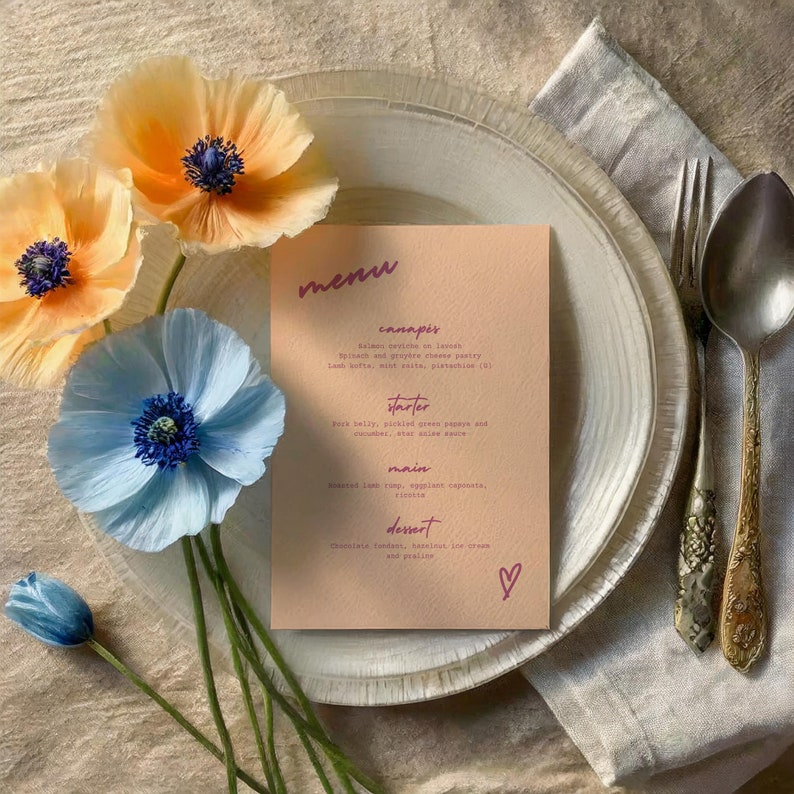 Editable Menu Digital Menu Design Cross My Heart Design Editable Canva ...