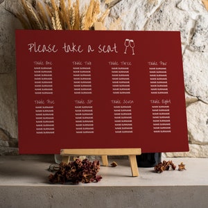 Wine Country Wedding Seating Plan: Editable Canva Template (digital ...