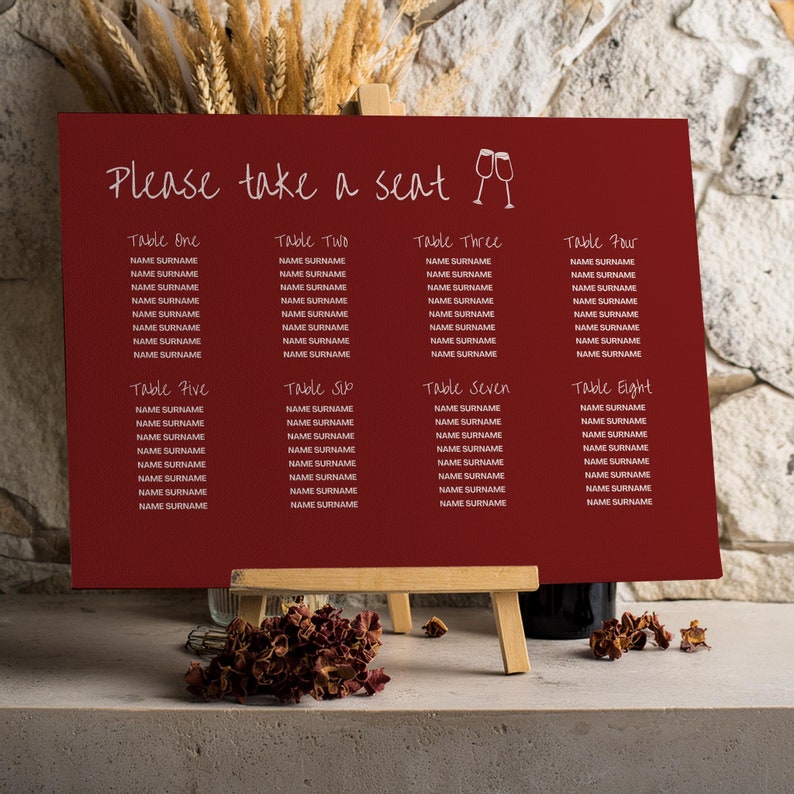 Editable Seating Plan · Digital Seating Plan · Wine Country Kisses ...