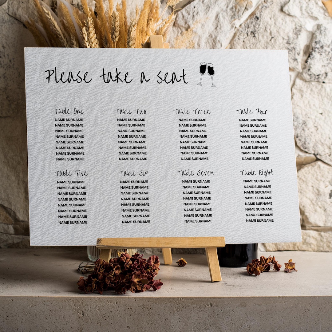 Editable Seating Plan · Digital Seating Plan · Wine Country Kisses ...