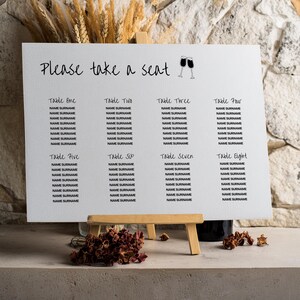 Wine Country Wedding Seating Plan: Editable Canva Template (digital ...