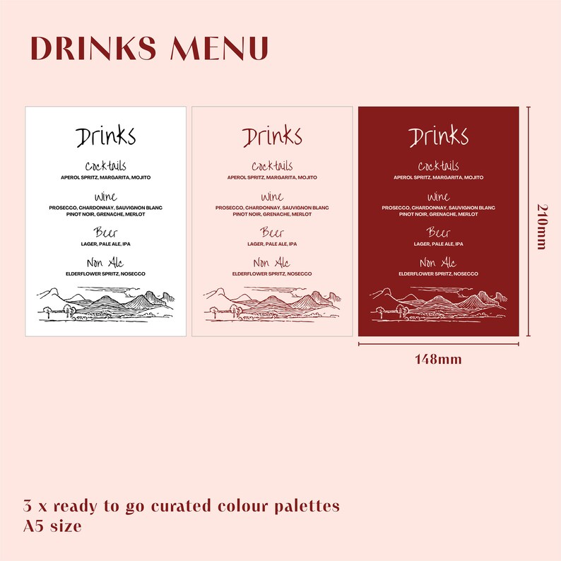 Editable Drinks Menu · Digital Drinks Menu Design · Wine Country Kisses ...