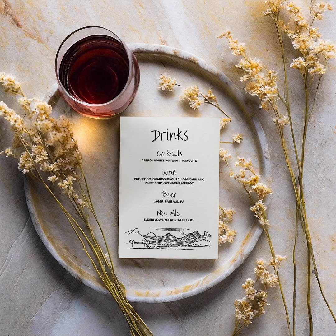 Editable Drinks Menu · Digital Drinks Menu Design · Wine Country Kisses ...