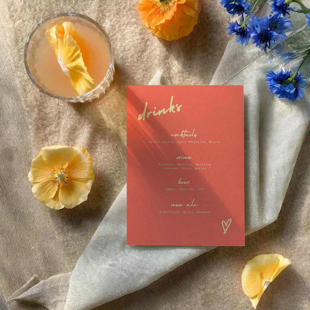 Editable Drinks Menu · Digital Drinks Menu Design · Cross My Heart ...