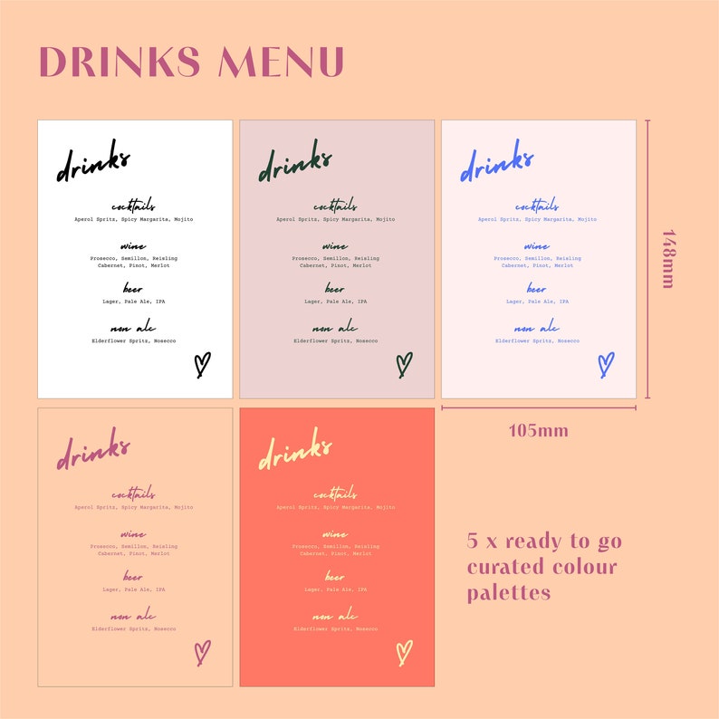 Editable Drinks Menu · Digital Drinks Menu Design · Cross My Heart ...