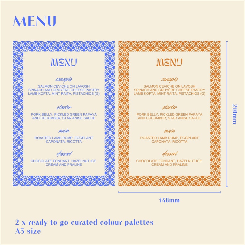 Limoncello Love Letters Menu Template: Orange Rust Design (canva ...