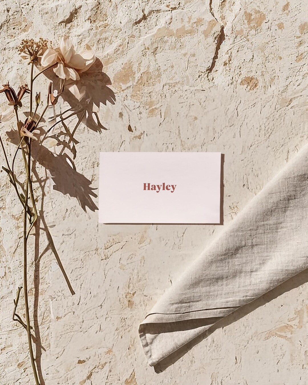 Modern Serif Font Wedding Place Card: Editable Canva Template (digital ...