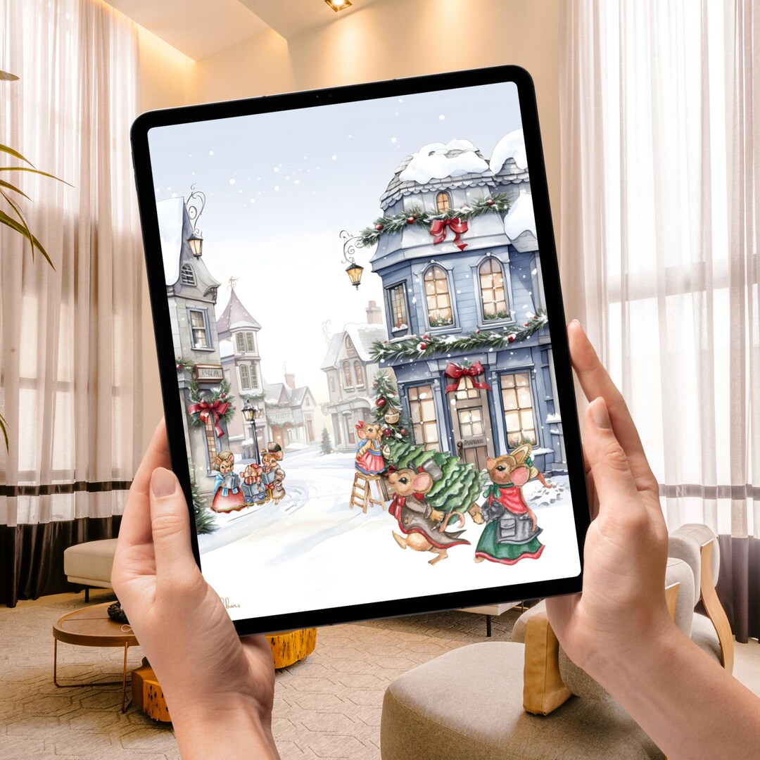 Prelude to Christmas Tablet Wallpaper | Festive Holiday Digital ...