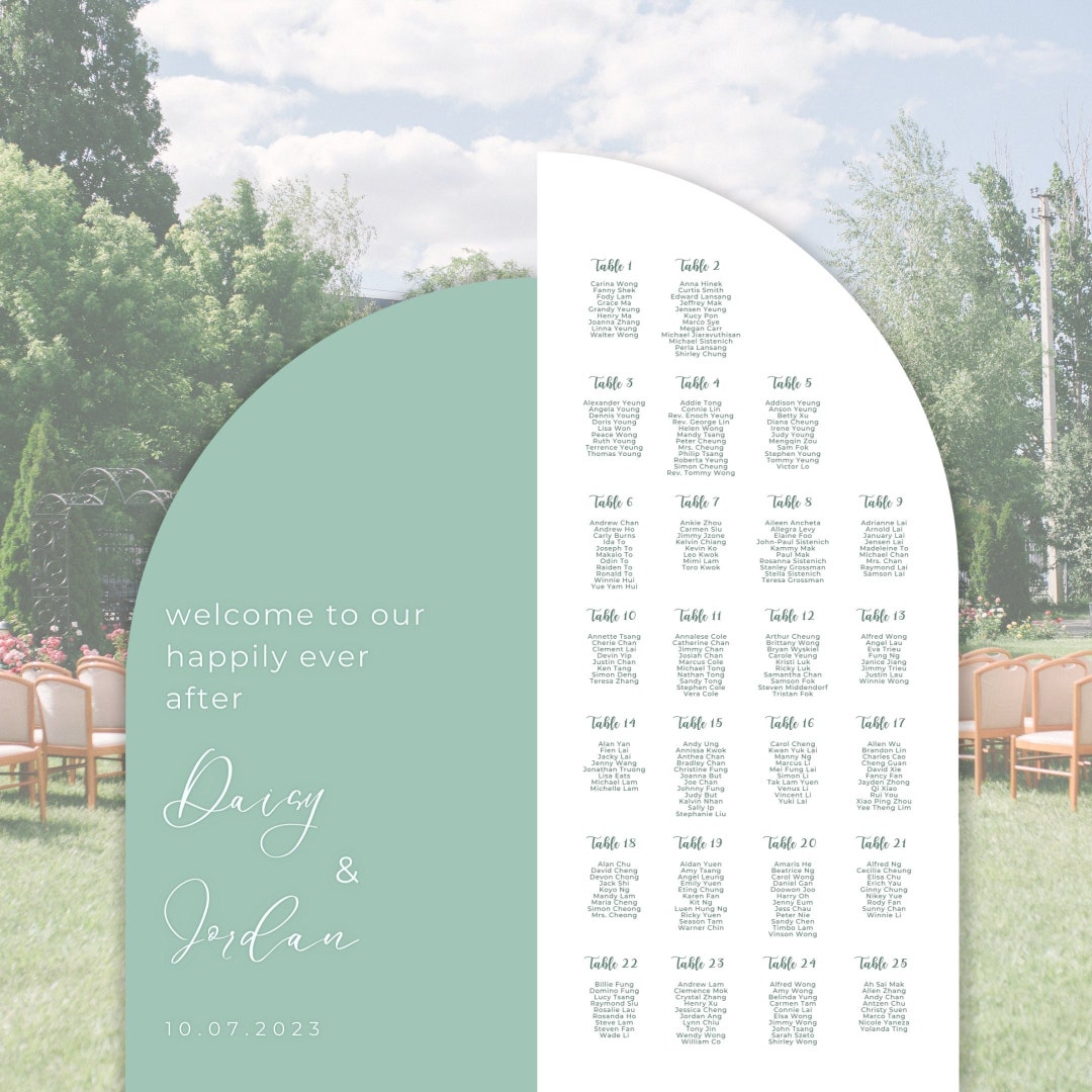 Arch Wedding Welcome Sign + Seating Chart - Medium | Engagement ...