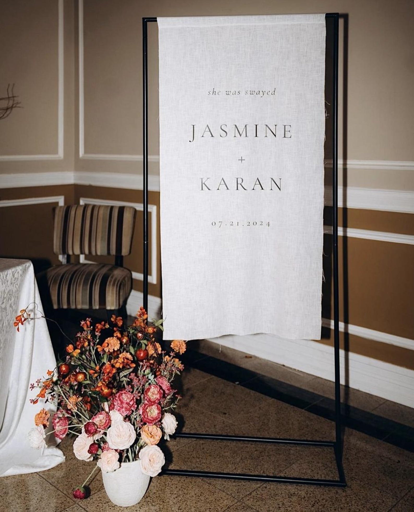 Wedding Welcome Sign Linen | Custom Printed Fabric Wedding Welcome Sign ...